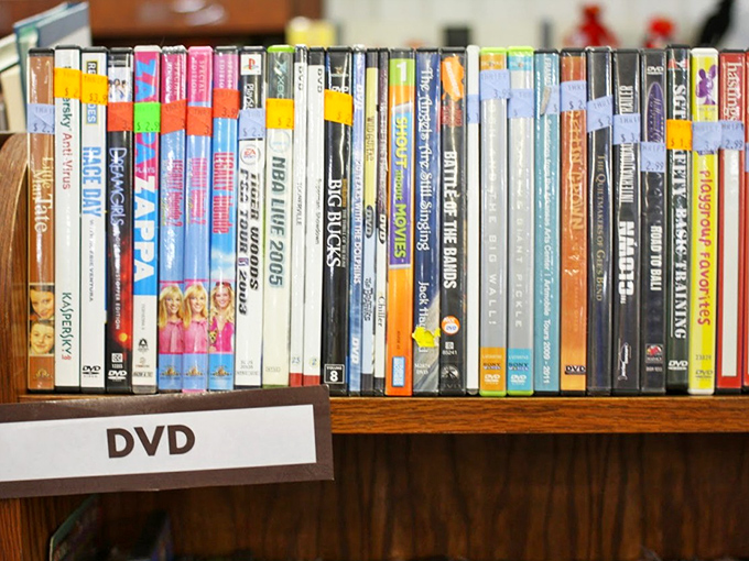 The DVD section: a time capsule of entertainment history where "Be Kind, Rewind" is just a distant memory.