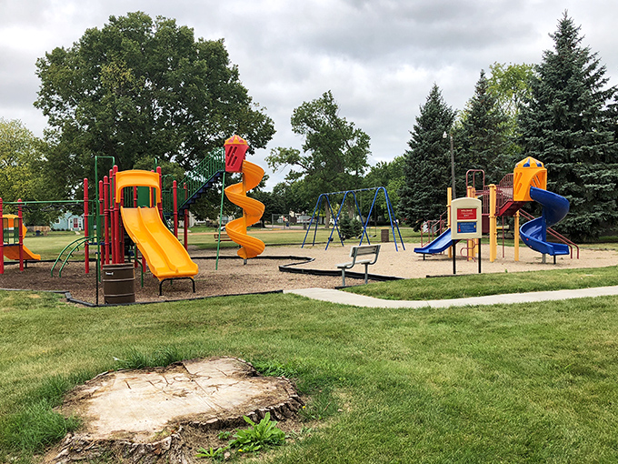 This colorful playground promises adventure for the young (and young-at-heart). Remember when our biggest decision was which slide to conquer first?