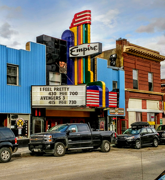 The Empire Theatre's rainbow-hued marquee isn't just a movie house &ndash; it's Livingston's technicolor time machine where blockbusters meet small-town charm.
