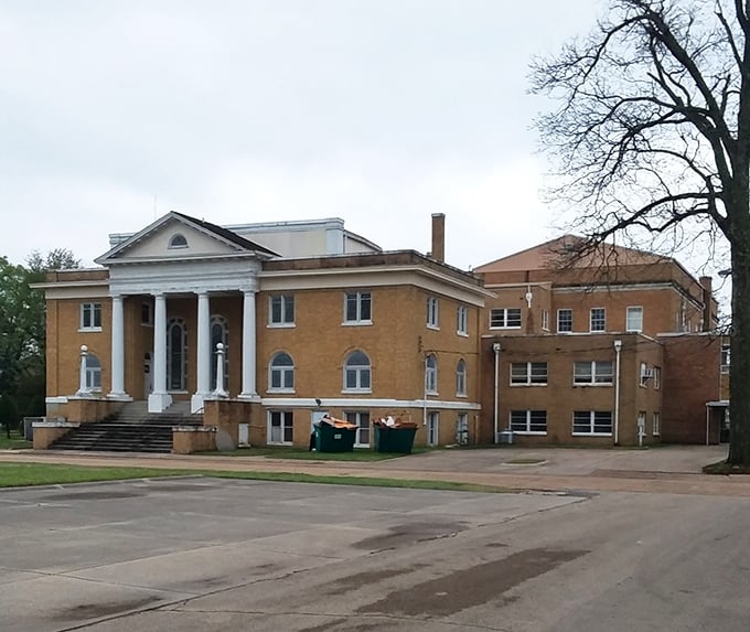 Another beautiful church building where congregations gather, proving small towns take their faith and fellowship seriously.