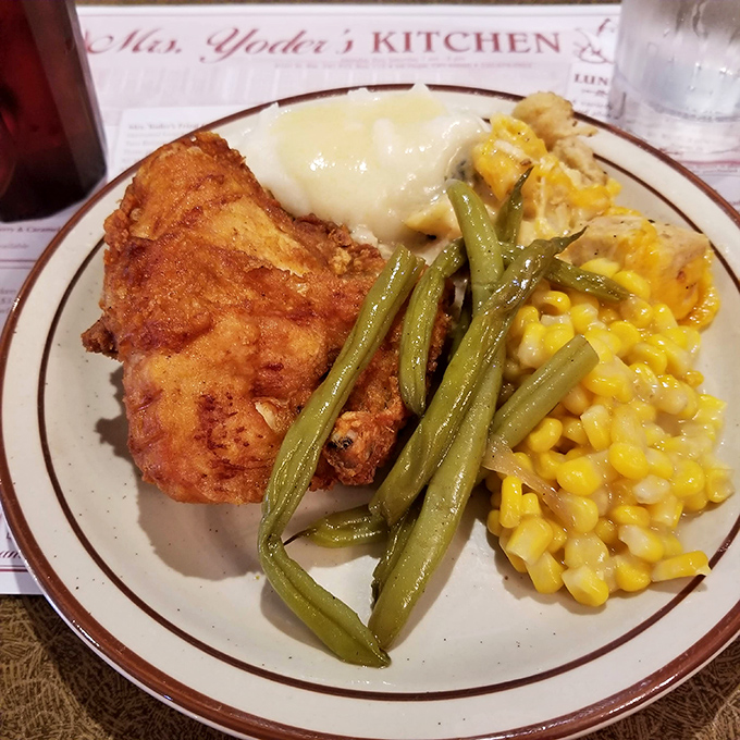 Golden fried chicken that crackles with promise and delivers on every single bite you take from it.