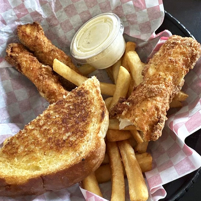 The humble basket meal gets an Alaskan upgrade with golden-fried halibut that would make fast food chains weep with inadequacy.