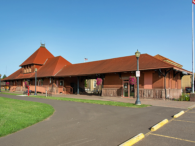 The former railroad depot speaks to Ironwood's industrial past, now repurposed as a community hub where history meets modern function.