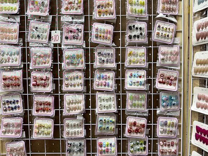 A kaleidoscope of nail art awaits at just $10 per set. Who needs a salon when you can take home a rainbow for your fingertips?