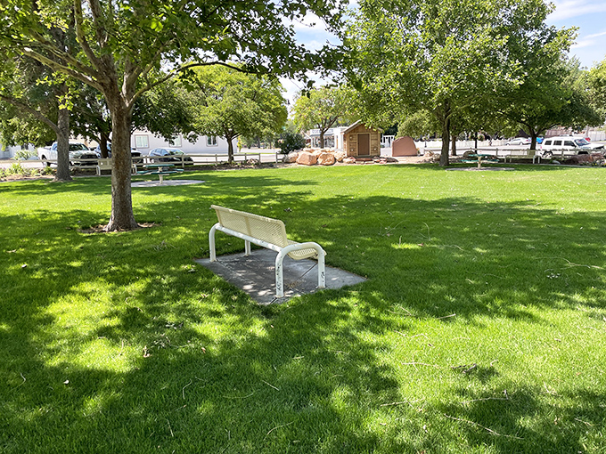 Old Mill Park offers that rare commodity in today's world &ndash; a bench where you can sit and literally hear yourself think.