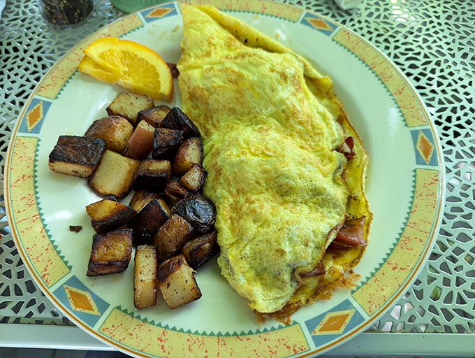 The perfect omelet doesn't exi— Oh wait, here it is! Folded like a letter containing all your breakfast dreams.