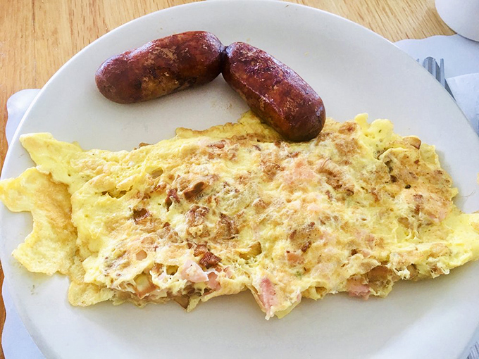 The Western omelet and sausage duo&mdash;a breakfast partnership more reliable than most Hollywood marriages.