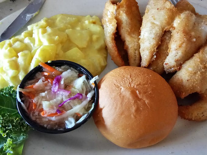 The perch sandwich: where Lake Winnebago's finest fish meets pillowy bun in a marriage that would make any Midwesterner misty-eyed.