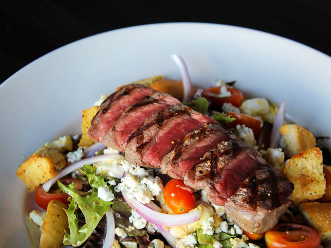 This steak salad isn't just healthy-adjacent—it's what happens when vegetables realize they're just the supporting cast to perfectly cooked beef.