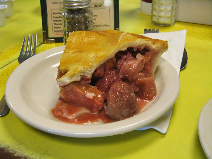 Not just strawberry rhubarb pie—it's summer in Maine captured between two crusts. The perfect balance of sweet and tart.