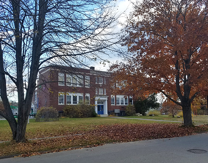Fall paints Waterfall Arts in autumn splendor, where this community center nurtures creativity in a historic school building.