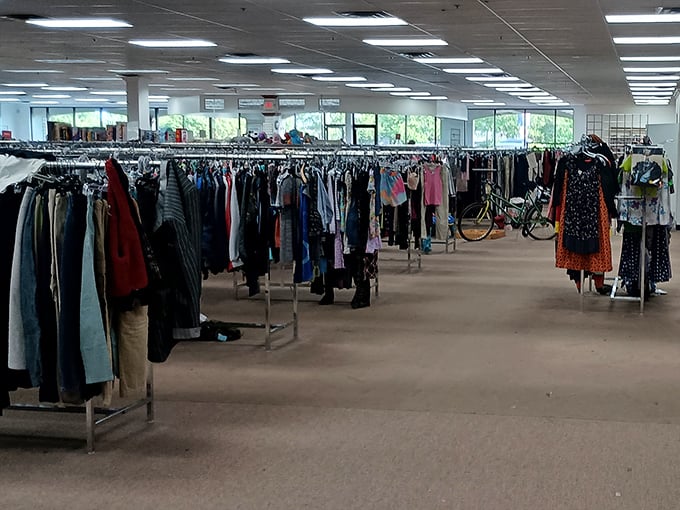 The clothing section: where fashion goes for its encore performance. Yesterday's trends waiting for tomorrow's revival.