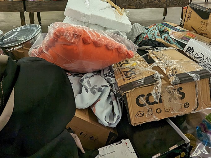 The ultimate grab bag experience&mdash;where a decorative pillow, household goods, and mystery boxes create a real-life version of "Let's Make a Deal."