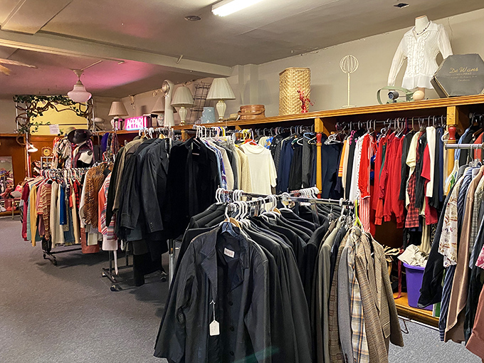 The clothing section isn't just vintage apparel; it's a wearable time machine where today's fashionistas discover yesterday's statement pieces were actually saying something worth repeating.