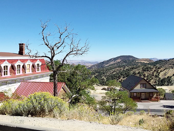 The high desert landscape cradles Virginia City's historic buildings, where the air is thin but the history is deliciously thick.
