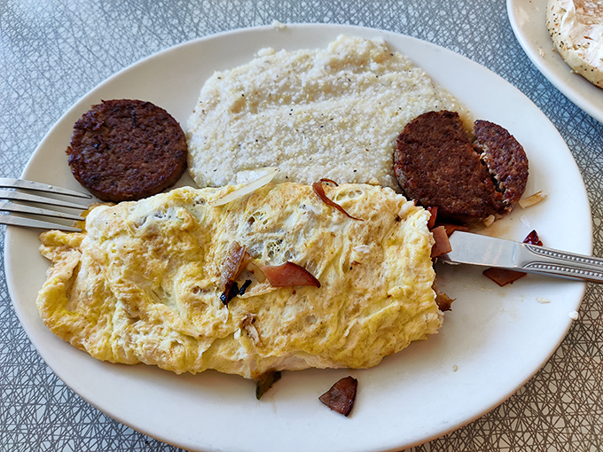 A perfect omelet, crispy sausage patties, and grits that would make any Yankee finally understand the South.