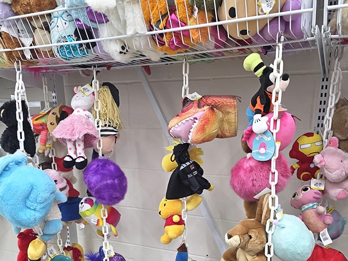 The stuffed animal adoption center, where forgotten fuzzy friends hang hopefully, waiting for their second chance at cuddle stardom.