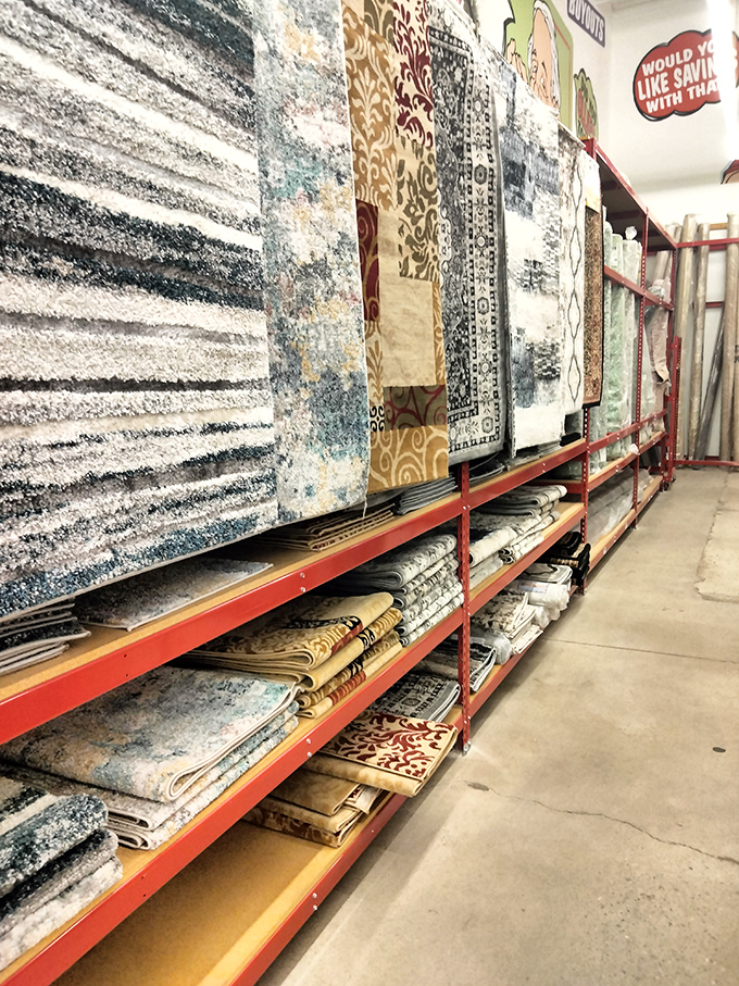 A textile wonderland where your floors can dress better than most people. These designer rugs at bargain prices will make interior decorators weep.