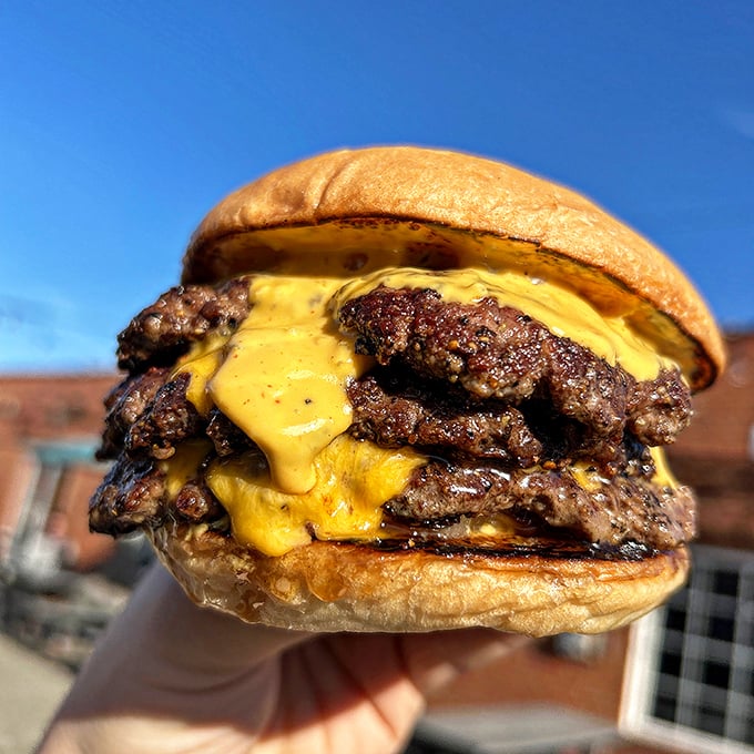 The triple cheeseburger that answers the eternal question: "Can you have too much of a good thing?" Spoiler alert: no, you cannot.