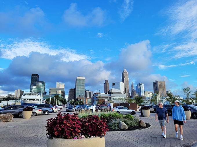 The Cleveland skyline viewed from Edgewater Park offers a postcard-perfect panorama that locals enjoy for the price of a short drive.