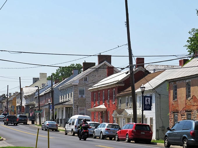 Boonsboro's main drag offers small-town charm with its mix of colorful storefronts and historic buildings.