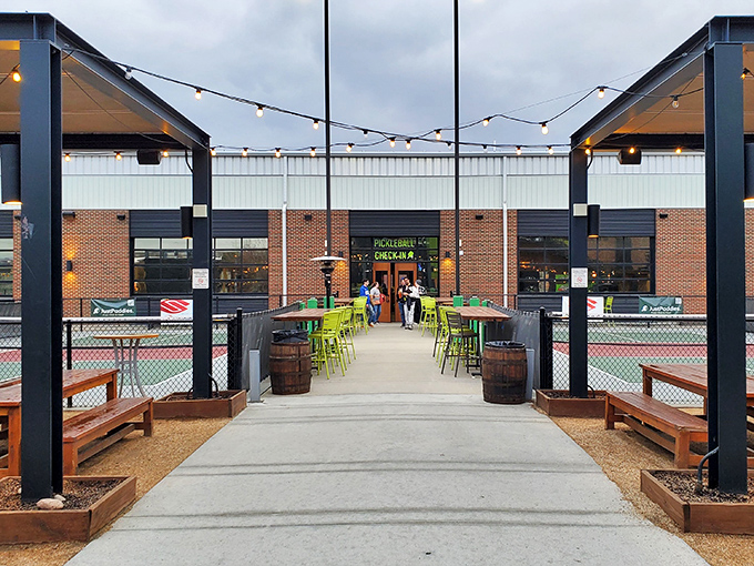 Where pickleball meets poultry perfection &ndash; those string lights aren't the only things that'll brighten your evening at this unique spot.