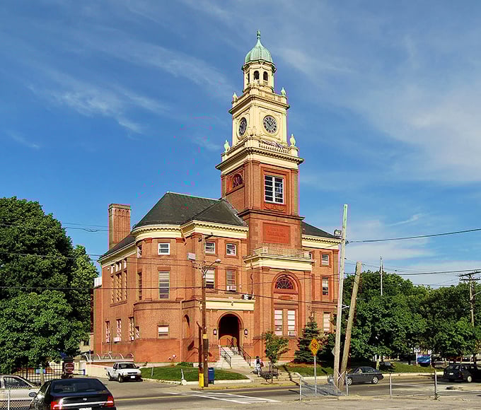 Cumberland's historic buildings and church steeples reach skyward, as if trying to touch the perfect New England clouds above.