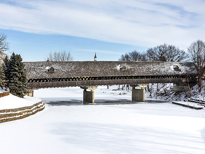 This authentic covered bridge spans more than just water&mdash;it connects modern Frankenmuth to its treasured immigrant roots and traditions.
