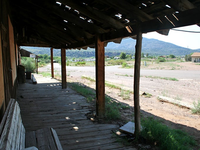 Gisela's community building stands as a testament to rural Arizona life. No fancy architecture needed when you've got mountains as your backdrop.
