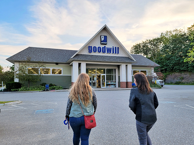 The Rockland Goodwill looks like it could be serving hot cocoa instead of hot deals – a cottage-style thrift store with country charm.