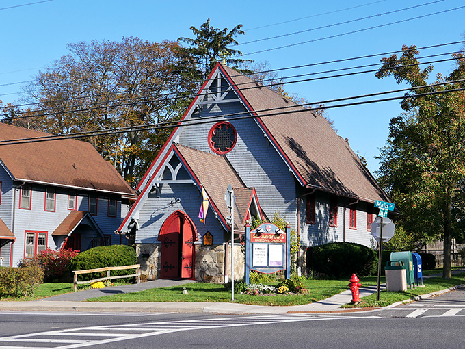 St. Andrew's Episcopal Church in New Paltz stands as a peaceful sanctuary amid the bustle of college-town energy.