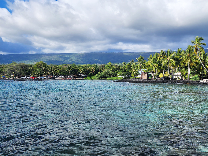 Ocean View's coastal panorama showcases why people trade mainland conveniences for million-dollar vistas and volcanic landscapes.