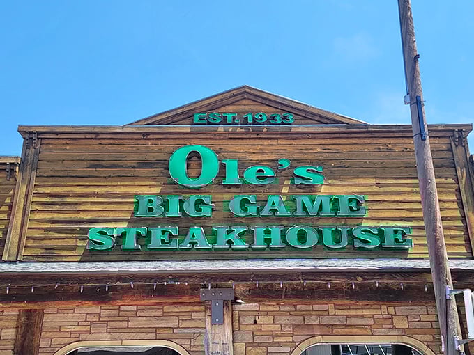 The iconic signage at Ole&rsquo;s Big Game Steakhouse hints at wild stories and perfect steaks served since before your grandparents went on their first date.
