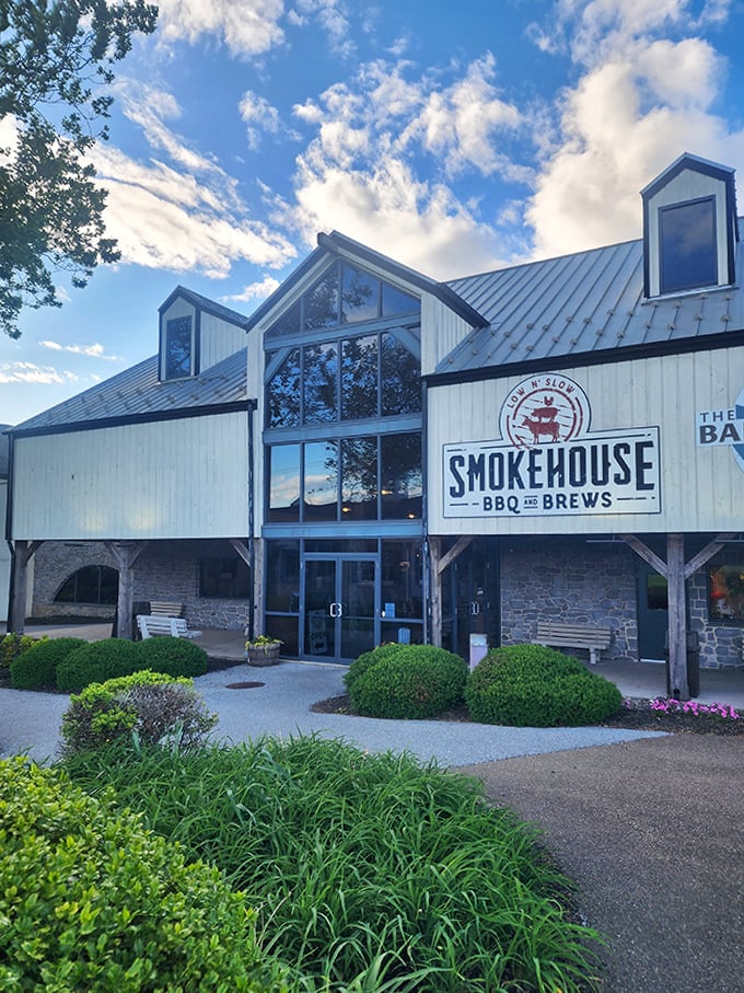 Smokehouse BBQ's soaring barn architecture is impressive, but it's what's smoking inside that'll truly take your breath away.