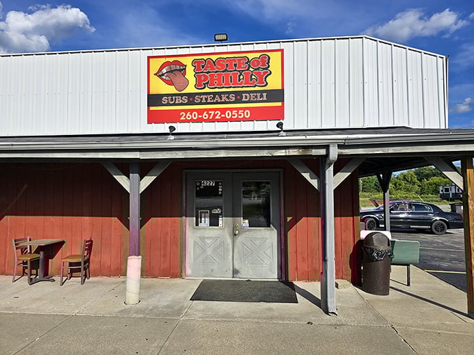 Taste of Philly's barn-red exterior might scream "Indiana," but inside, it's all Philadelphia sandwich magic.