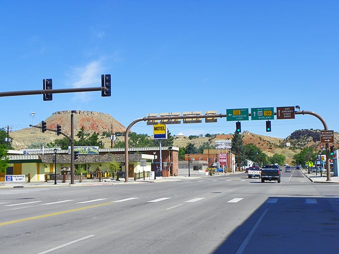 The distinctive red butte watches over Thermopolis like a sentinel, reminding visitors they're in a truly special place.