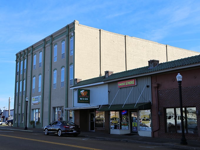 Union City's classic brick buildings house local businesses below and surprisingly affordable apartments above.