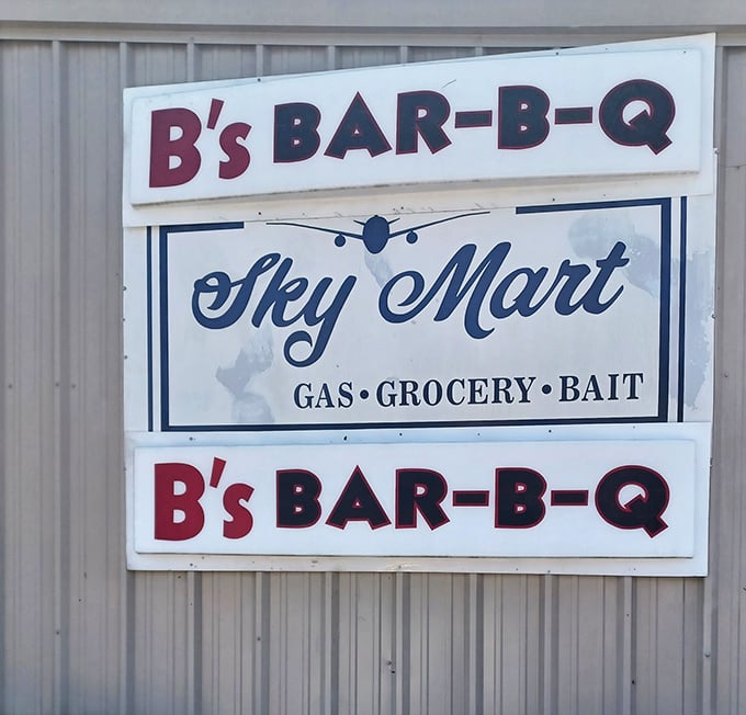The sign says it all &ndash; B's BBQ doesn't need fancy digs when the smoke speaks this eloquently.