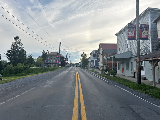 The quiet main street of Davis welcomes visitors with historic buildings and a peaceful pace that defines small-town West Virginia living.