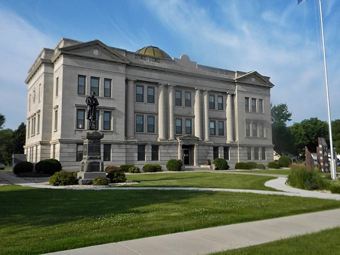 The elegant Grant County Courthouse stands as Milbank's centerpiece, displaying impressive classical architecture that residents have admired for generations in their community.