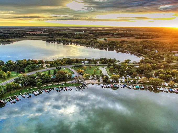 Where the water is blue and the cost of living isn't depressing. Osakis offers lake views at yesterday's prices.