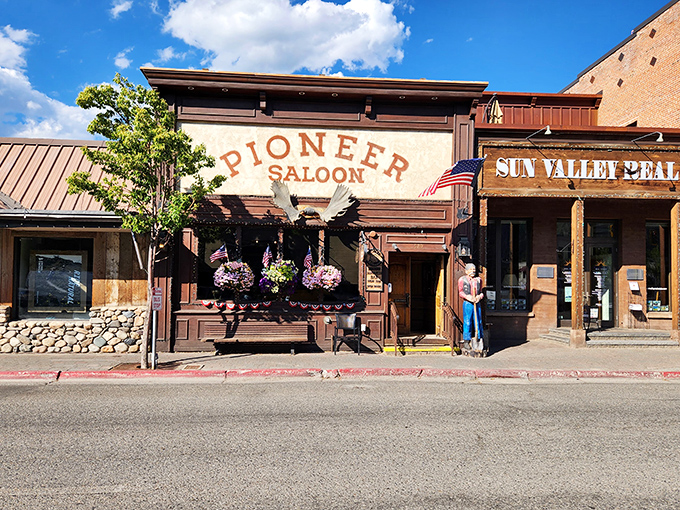 Sun Valley's historic Pioneer Saloon looks like it was plucked straight from a John Wayne movie set.