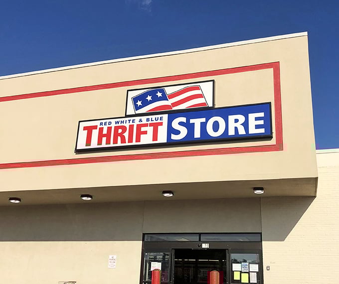 The clean lines and bold signage promise an organized treasure hunt inside, no Indiana Jones hat required.