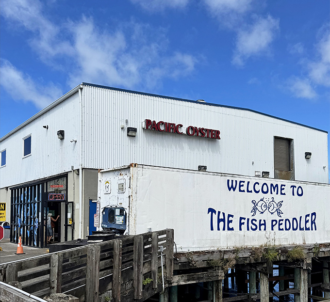 "Welcome to The Fish Peddler" isn't just a sign &ndash; it's your invitation to the freshest seafood party on the Oregon coast.
