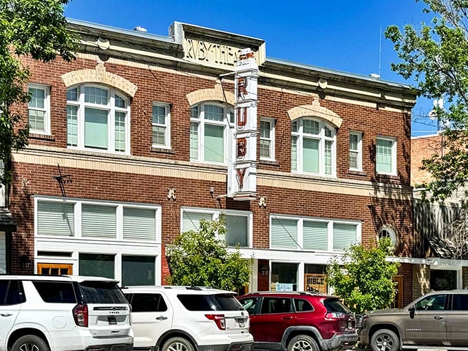 The historic Ruby Theatre anchors Three Forks' downtown, a brick beauty that's witnessed a century of Montana life.