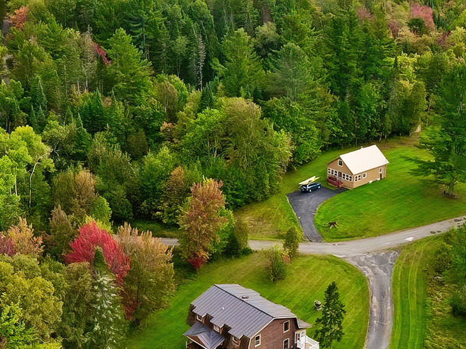 Fall colors frame cozy homes in Westmore, where your retirement dollars stretch as far as these spectacular mountain views.