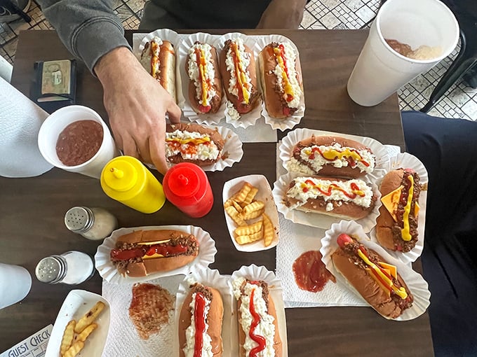 This glorious spread shows what happens when friends can't agree on toppings, so everyone wins anyway.