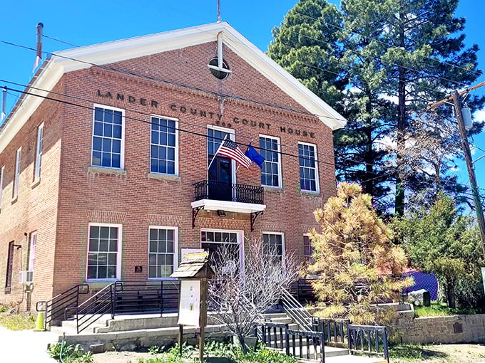 The Lander County Court House - where justice moves at the same unhurried pace as everything else in Austin.