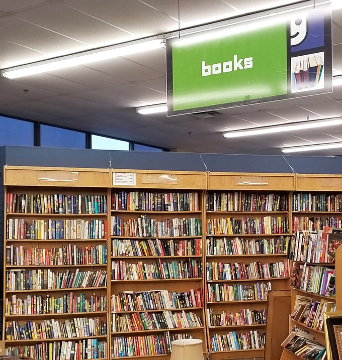 Literary treasures at pocket-change prices. The book section offers everything from bestselling page-turners to obscure gems waiting for their next reader.