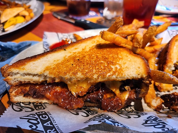 This isn't your lunchbox sandwich from childhood. The melty cheese and tender brisket create a comfort food masterpiece between toasted bread.